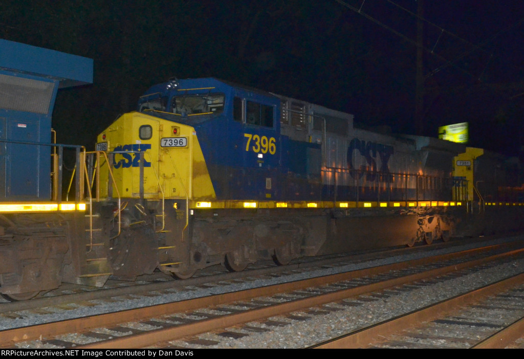 CSX C40-8W 7396 trails on X791